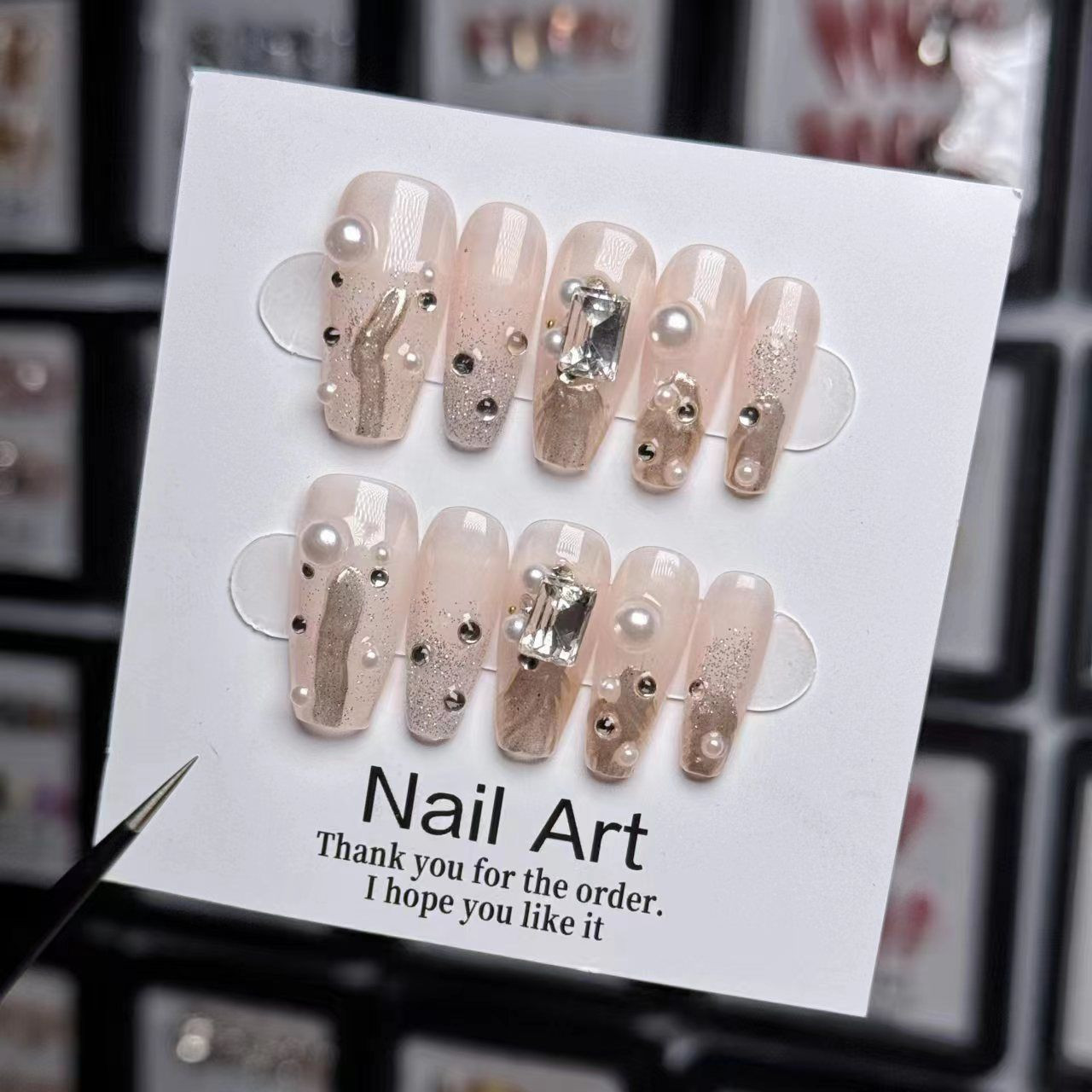 Buy Cat Eye Handmade Press On Nails Artifical Nails Pure from Dolas ...