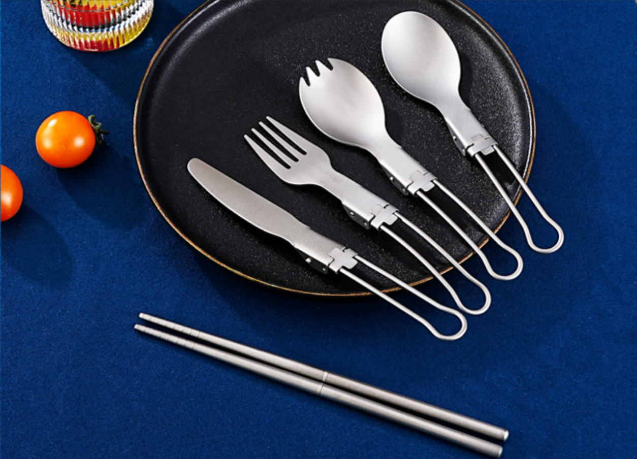 Buy Pure Titanium Lightweight Foldable Cutlery Set from MJ GlobalTrade ...