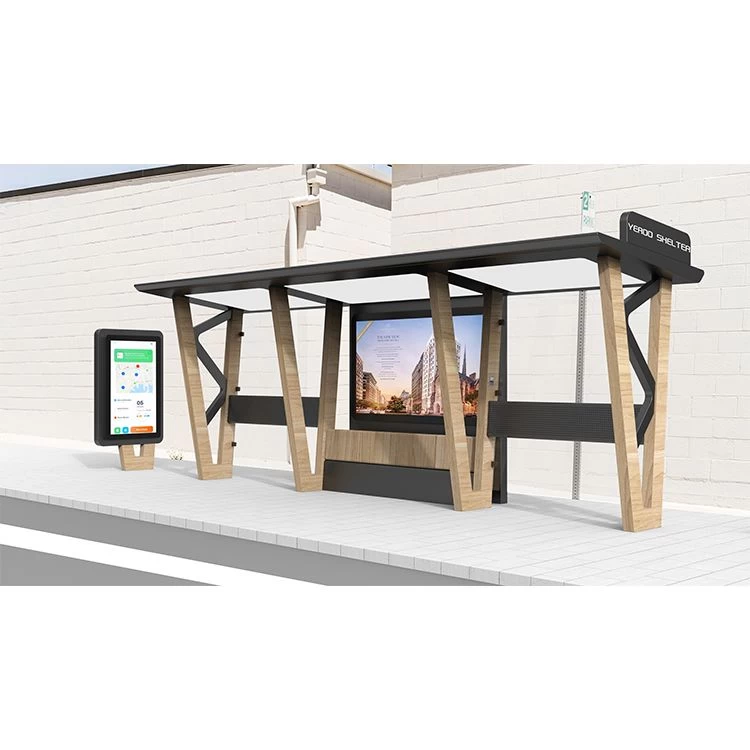 Buy Prefabricated Simple Design Solar Powered Led Display Bus Stop ...