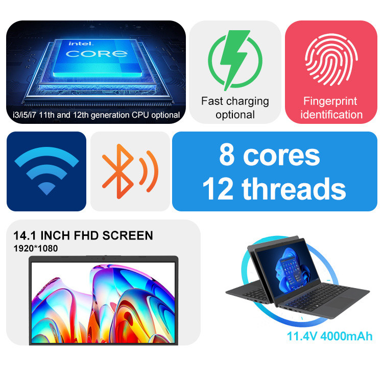 Buy 14 Inch Metal Material Interface Rich Business Notebook Laptop With ...