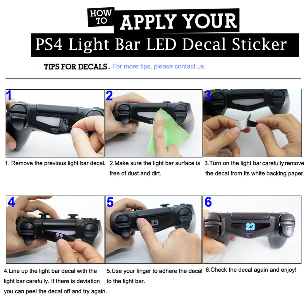 Buy 40 Pcs/lot Controller Led Sticker Decal Ps4 Light Bar Stickers For ...