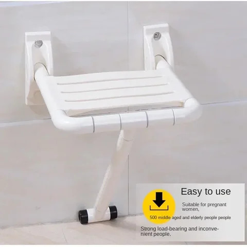 Buy Bathroom Folding Stool Wall Shower Seat Non-slip Toilet Elderly ...