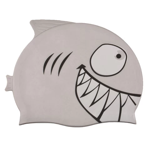 Buy Cartoon Shark Shape Swimming Cap Children Silicone Kids Swimming ...