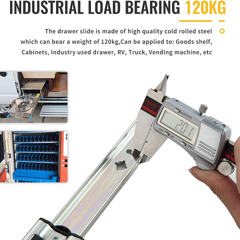 Buy Cold Rolled Steel Ball Bearing Drawer Slide Rail 1500mm Length ...