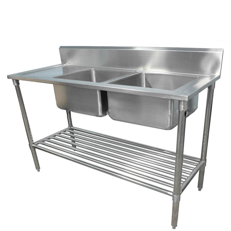 Buy Commercial 2 Two Compartment Sink With Drainboard, Stainless Steel ...