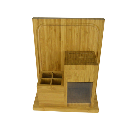 Buy Custom Bamboo Knife Block And Utensils Holder With Cutting Board ...