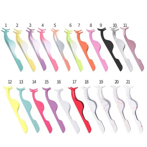 Buy Custom Logo Private Label Pink Plastic Lashes Applicator Tweezers Bulk Magnetic Lash ...