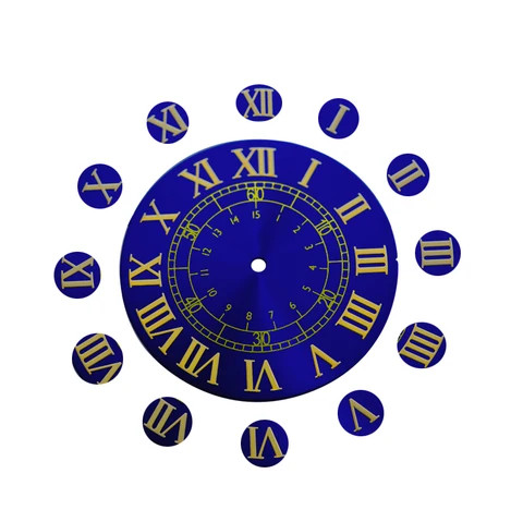 Buy Deep Sea Blue Round Watch Dial Sunlight Pattern Gold Roman Letters ...