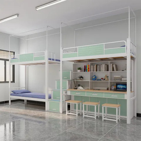 Buy Four-person Metal Frame Apartment Bed Lower Table College Students ...