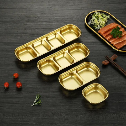 Buy Korean Barbecue 304 Stainless Steel Sauce Tray Tableware Food ...
