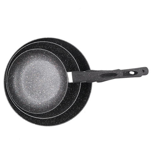 Buy Master Star 20/24/28cm Frying Pan Set Black Granite Coating ...