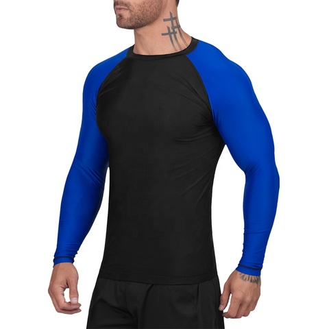 Buy Men Custom Contrast Long Raglan Sleeves Rash Guard Hot Athletic ...