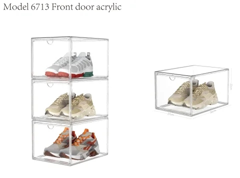 Buy Modern Design Front Open Drop Door Clear Sneaker Storage Box ...