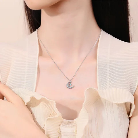 Buy New Star Moon Love Magic Color Moonstone Necklace Light Luxury ...