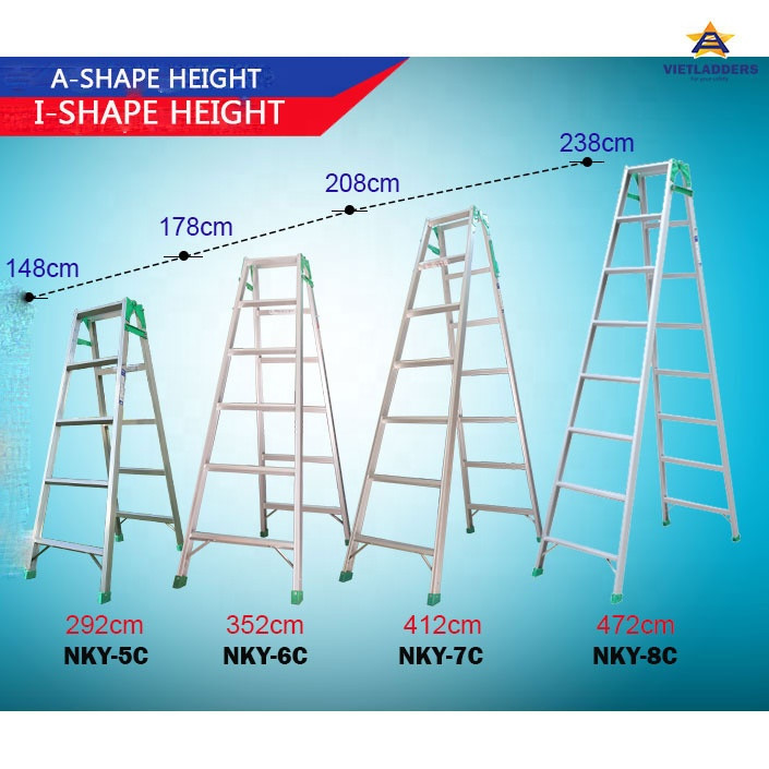 Buy Nvly-5c Vietladders Aluminum Double-use Foldable Ladder 2x5 Step ...