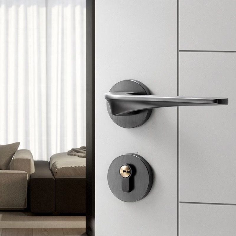 Buy Modern Silent Anti-theft Door Lock Interior Zinc Alloy Handle Split ...