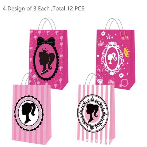 Buy 12 Pack Pink Girls Party Bags Cute Pink Girls Party Favor Bagspink ...