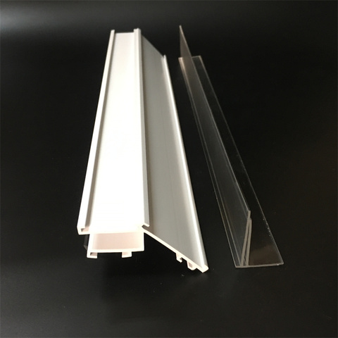 Buy 40mm White Plastic Extrusion Shelf Talker With Transparent Clear ...