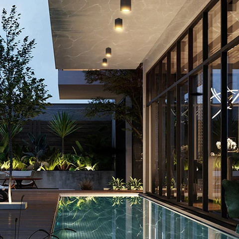 Buy 5 Watts Square Cob Outdoor Ceiling Downlights Ip65 Led Spot Lamp Exterior Ceiling Surface ...