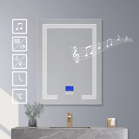 Buy Antifog/clock/temperature Display/music Speaker Led Lighted Smart ...