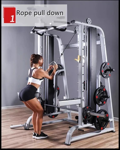 Buy Commercial Fitness Gear Combo Functional Trainer Half Rack Cable Crossover Smith Squat Rack ...