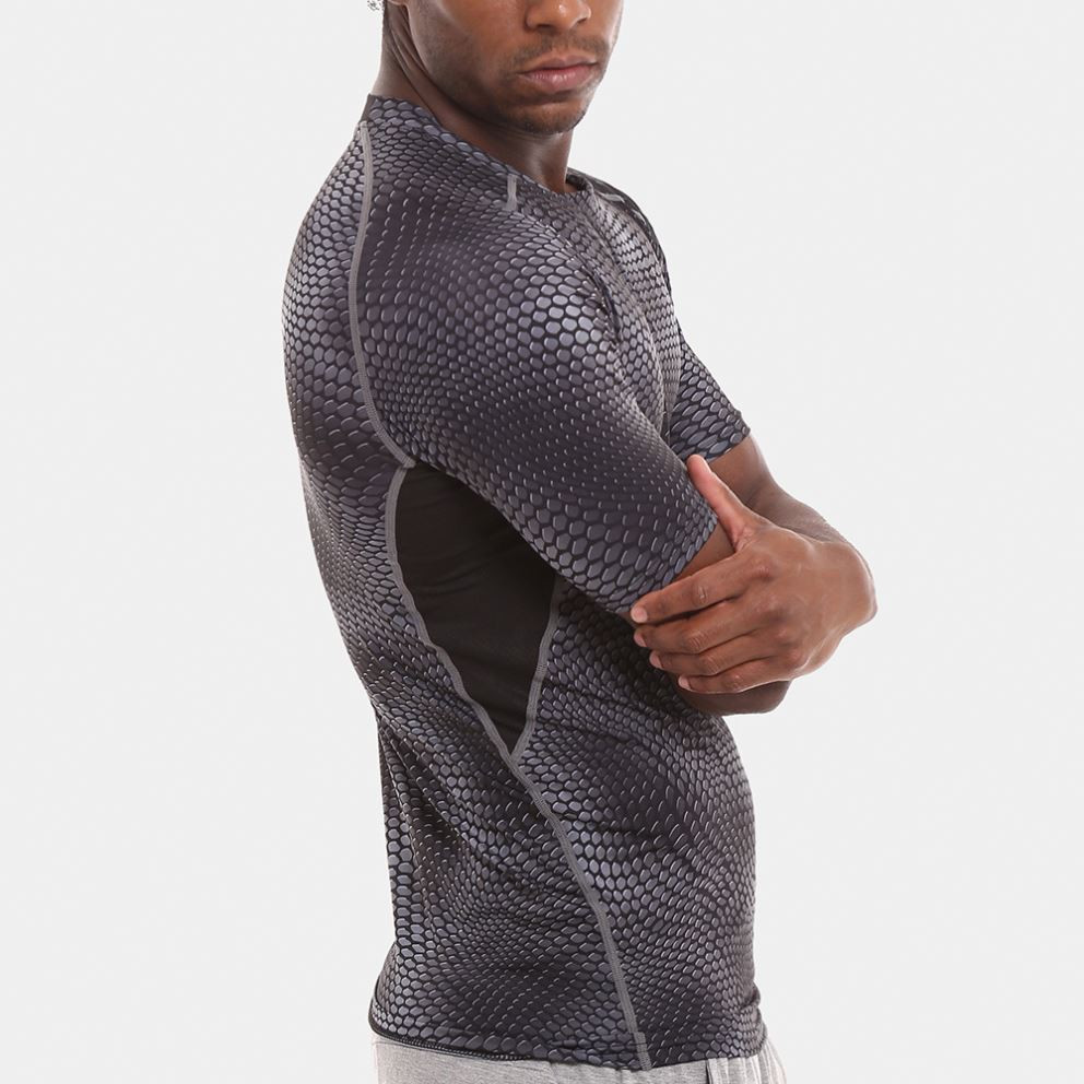 Buy Custom Men Gym Snake Texture Breathable Compression Shirt Sport ...