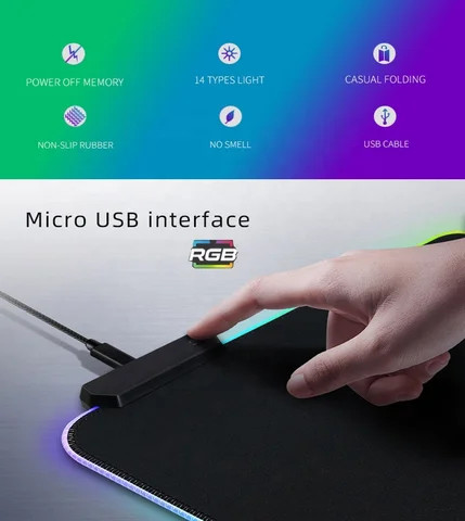 Buy Custom Rubber Gaming Accessories Led Light Up Extended Large Mouse ...