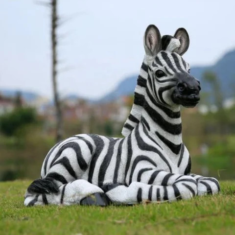Buy Customize Outdoor Life Size Zebra Fiberglass Statues Sculptures ...