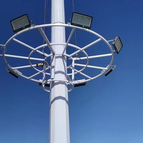 Buy Customized High Quality Outdoor High Mast Lighting Pole Hot Dip ...