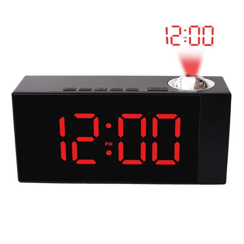 Buy Digital Snooze Alarm Clock Projection Temperature Humidity Measurable Night Mode Led ...