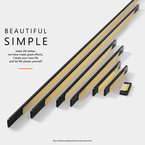 Buy Handles Aluminum Alloy Gold Luxury Metal Modern Cupboard Wardrobe ...