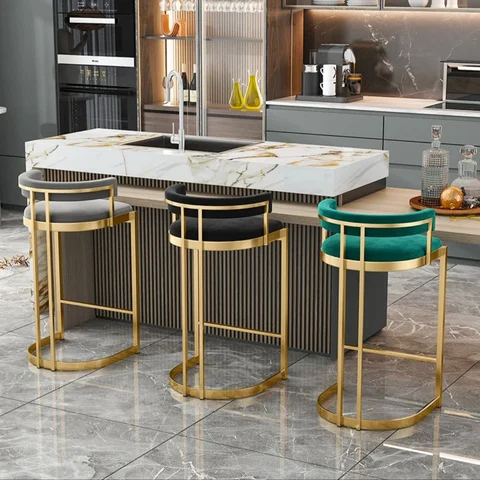 Buy Hot Honeycomb U-shaped Upholstered Kitchen Chair Velvet Bar Stools ...