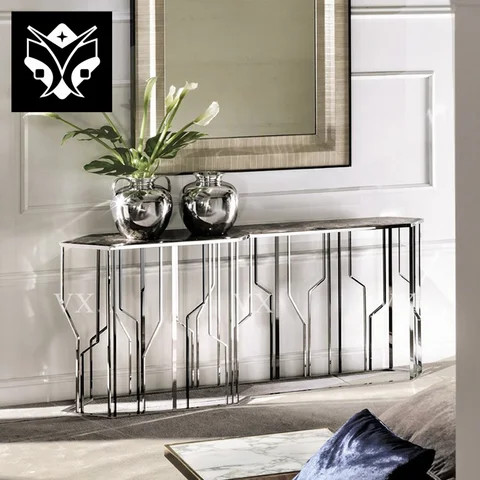Buy Italian High-end Pure Copper Luxury Porch Table Corridor Console ...