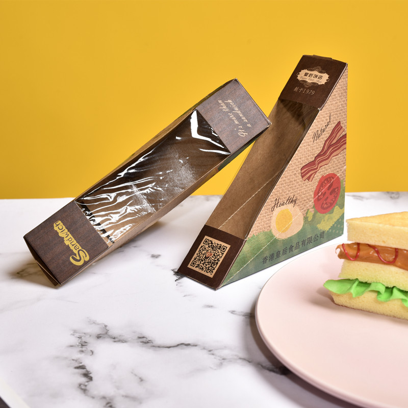 Buy Kw205 Disposable Paper Triangle Sandwich Box Packaging Box Kraft ...