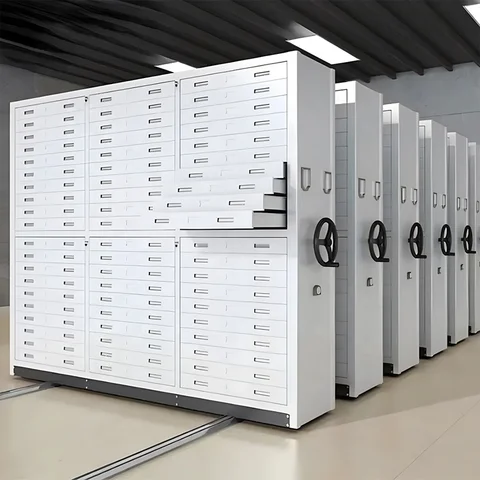 Buy Movable Rack Metal Filing Storage Compact System Mobile Shelving Document Archive Storage ...