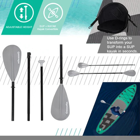 Buy Oaseafin Beginner-level Inflatable Stand Up Green Paddle Board Drop ...