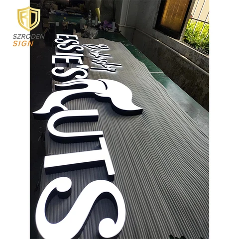 Buy Outdoor Stainless Steel Store Name Sign Board 3d Lighted Logo ...