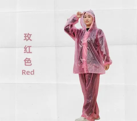 Buy Protective Waterproof Transparent Rain Suit For Men Women Rain Gear ...