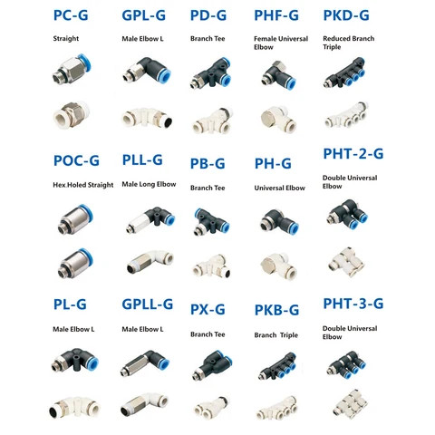 Buy Pu Pe Plastic Stainless Steel Sus 304 316 Brass Metal One Touch ...