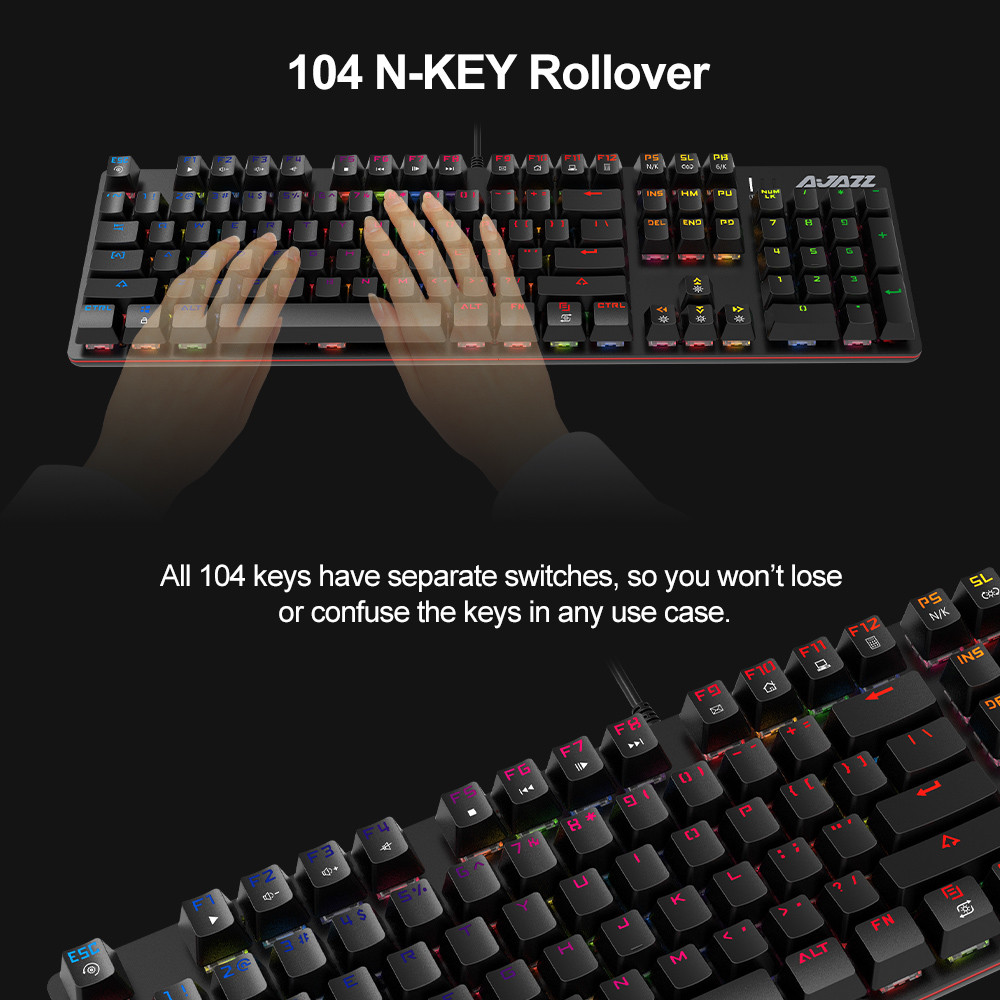 Buy Usb Wired Rgb Mechanical Keyboard Metal Panel Full Anti-ghosting ...