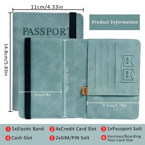 Buy Vintage Pu Leather Signals Blocking Rfid Passport Holders For ...