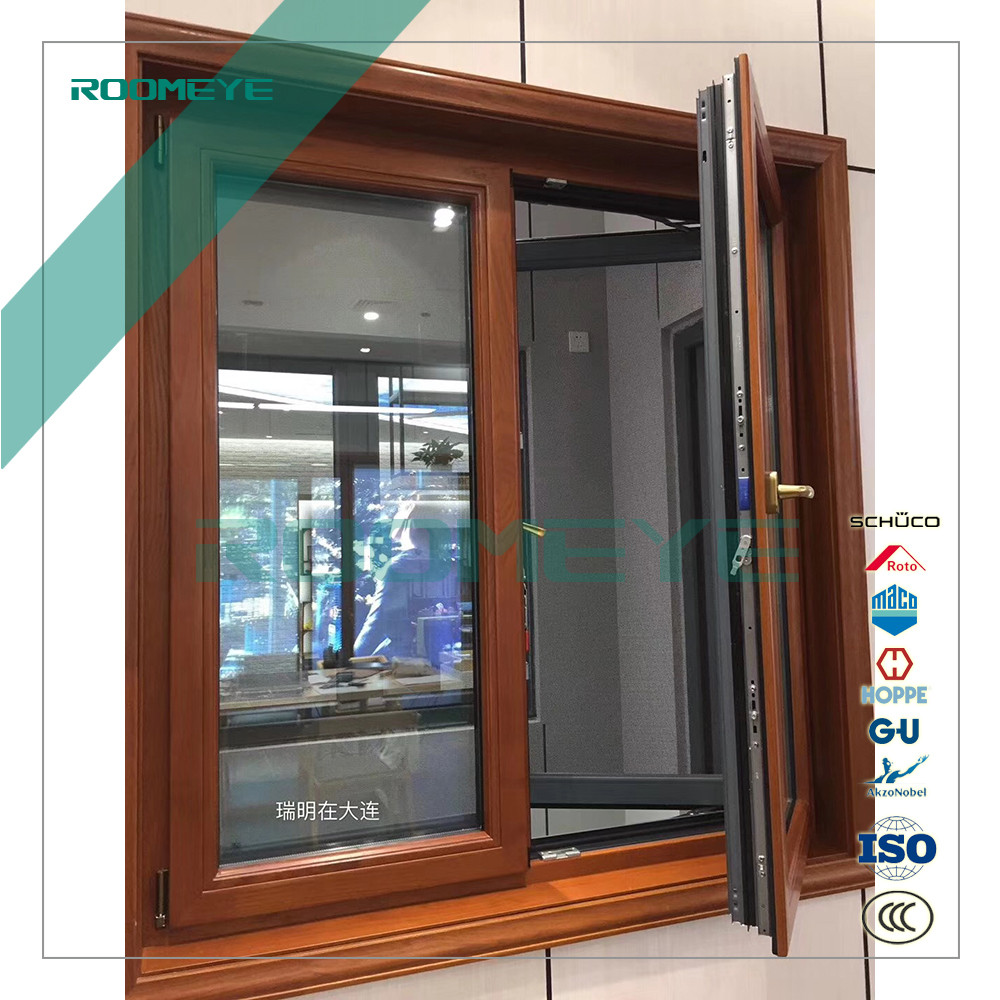 Buy Wood Clad Aluminum Corner Window With Inbuilt Blinds from ZHEJIANG ...