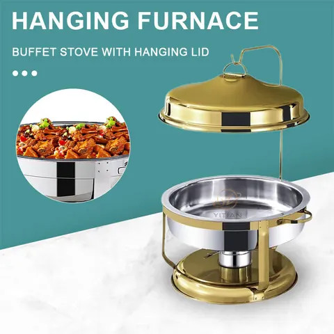 Buy Yitian Hot Dubai Gold Buffet Chef Hot Pot Deluxe Hanging Decorative ...