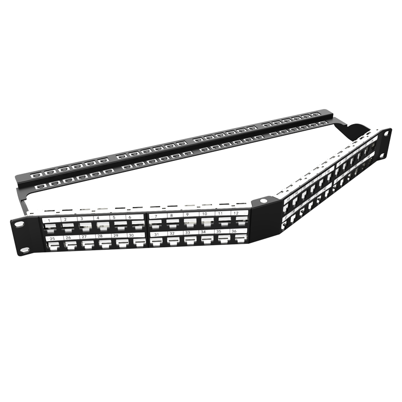 Buy Enmane 1u 48 Port V Shape 45 Degree Angled Rj45 Modular Jack Patch ...