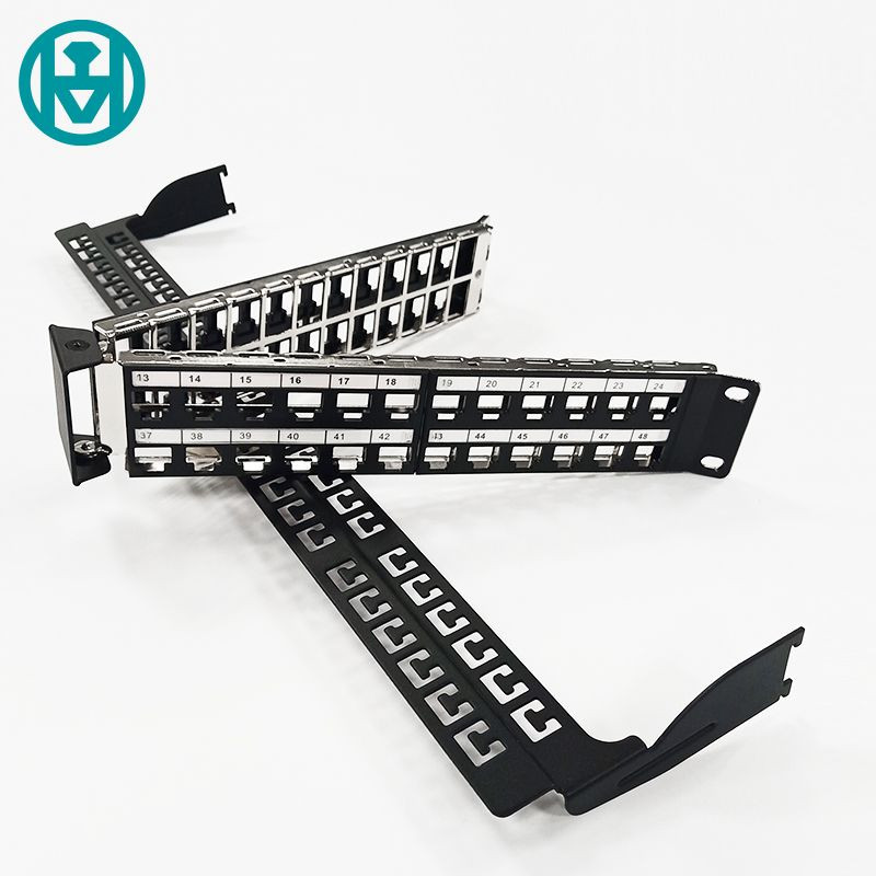 Buy Enmane 1u 48 Port V Shape 45 Degree Angled Rj45 Modular Jack Patch ...