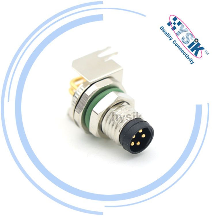 Buy M8 5pin Male Pcb Soldering Bulkhead Connector Waterproof Right ...