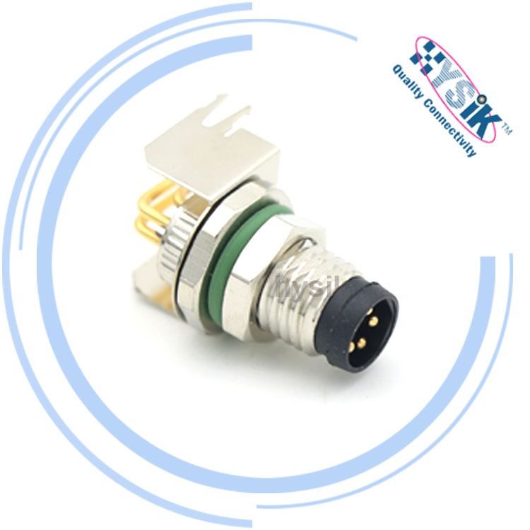 Buy M8 5pin Male Pcb Soldering Bulkhead Connector Waterproof Right ...