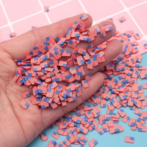 Buy 1kg/bag 5mm Classic Style Polymer Clay America Flag Slices Home ...