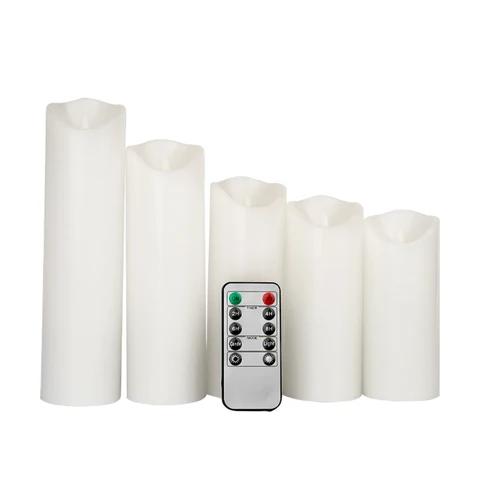 Buy 3d Real Flame Pillar Battery Operated Home Decoration Led Candles ...
