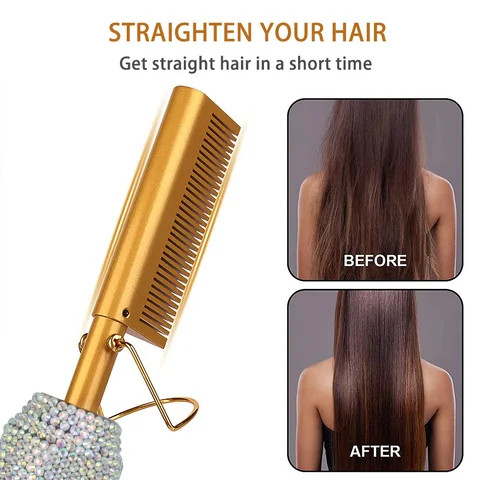 Buy Bling Handheld High Temperature Hair Straightener Combs Heating ...